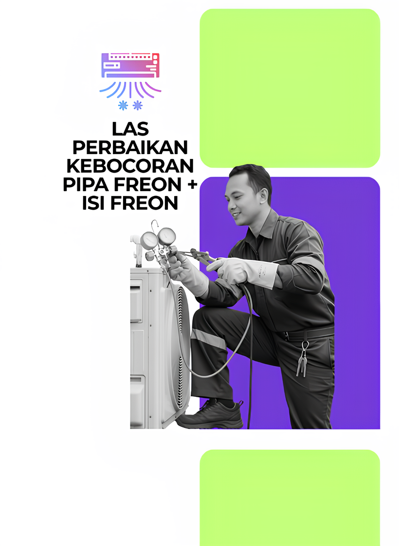 Las Perbaikan Kebocoran Pipa Freon + Isi Freon | Jasa Service AC ...